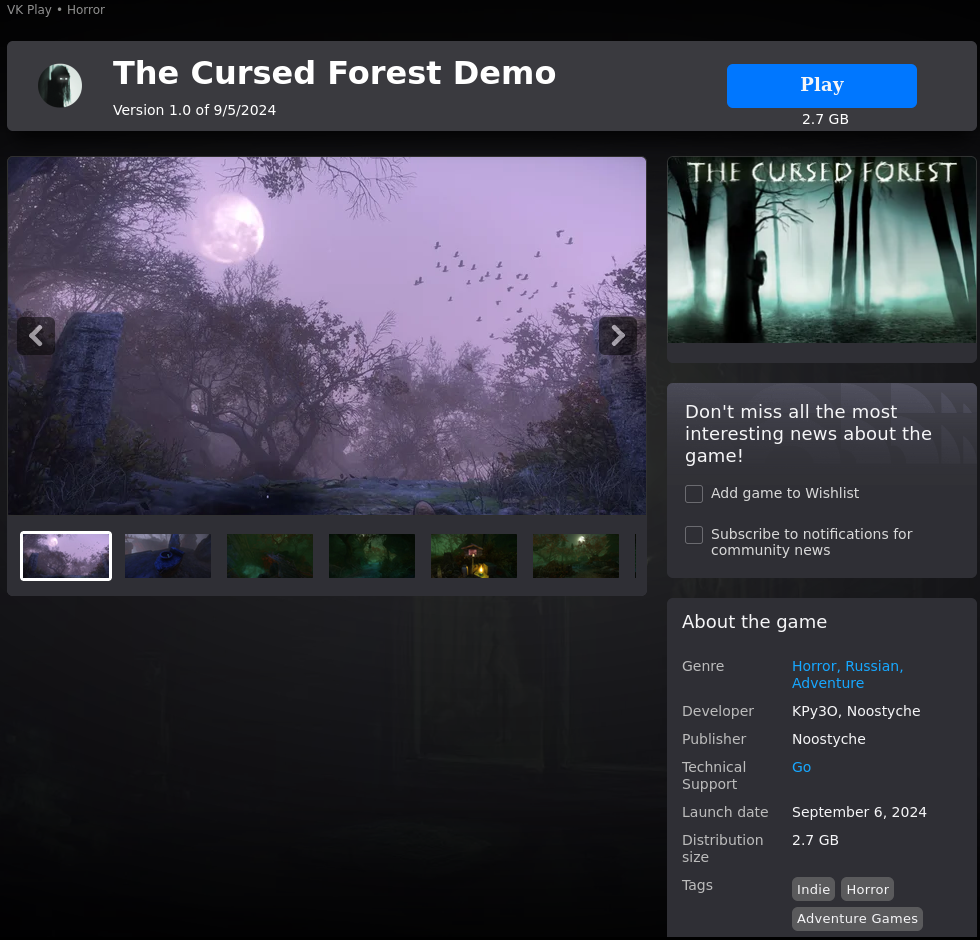 The Cursed Forest demo is now available.